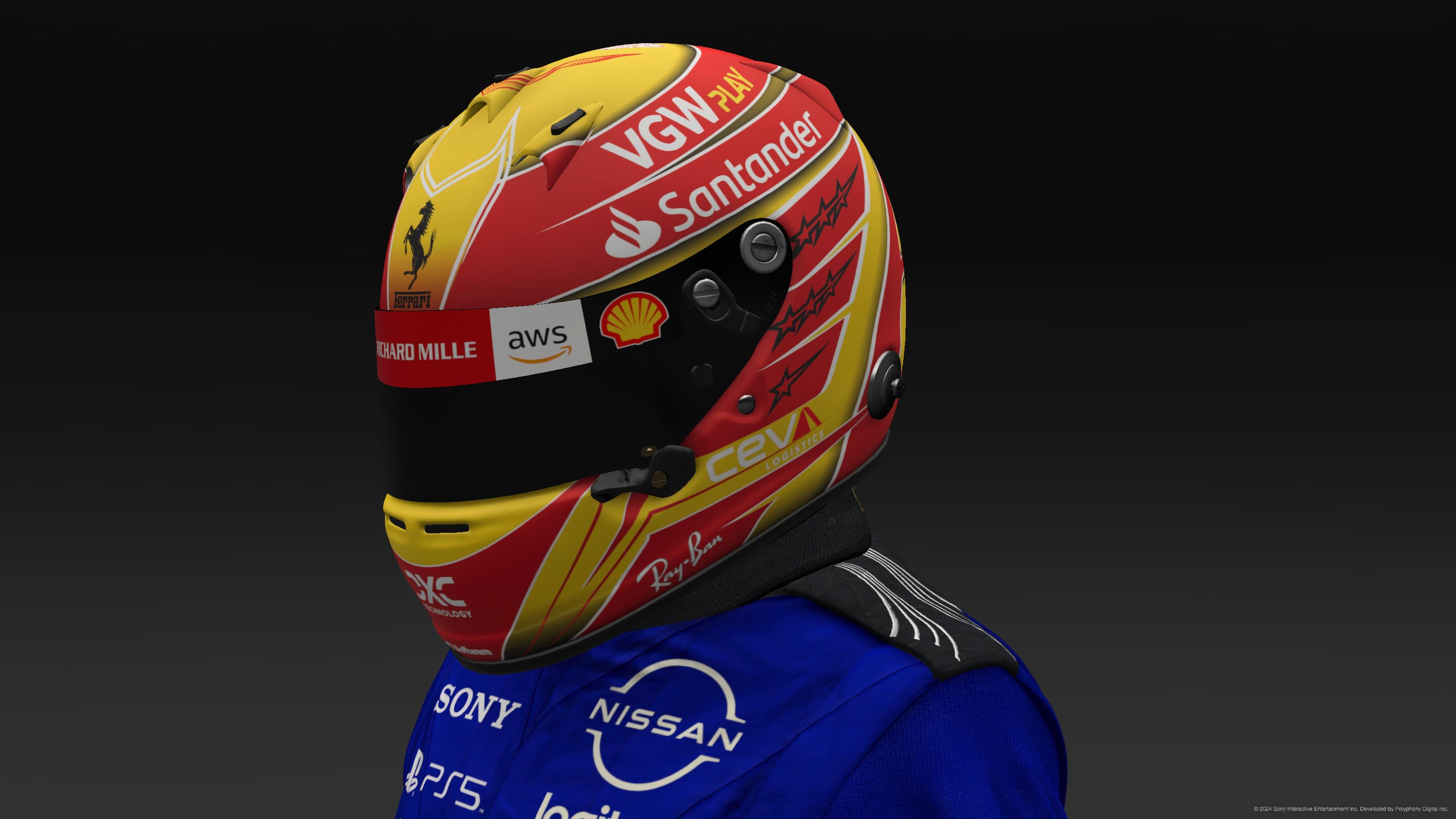 Lewis Hamilton 2025 Mk.1 Ferrari Helmet | GTPlanet Lewis Hamilton 2025 Mk.1 Ferrari Helmet | GTPlanet