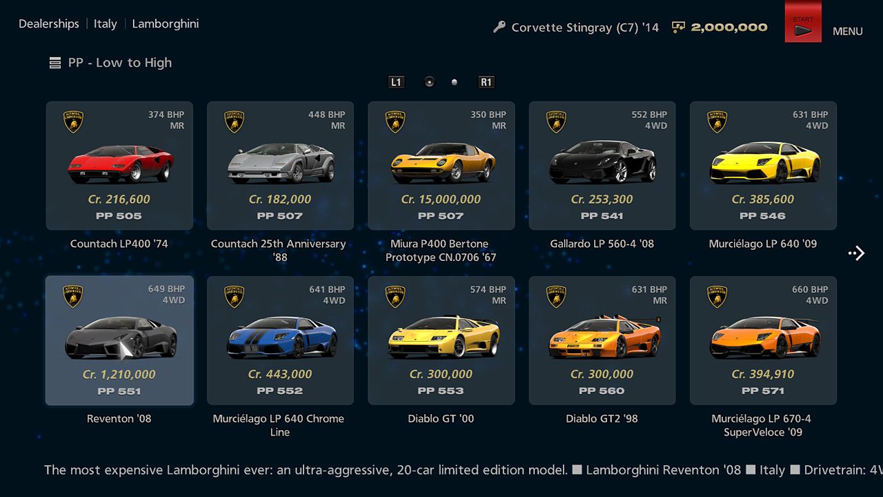 GT6 Screenshot Gallery: Game Menus & User Interface Design