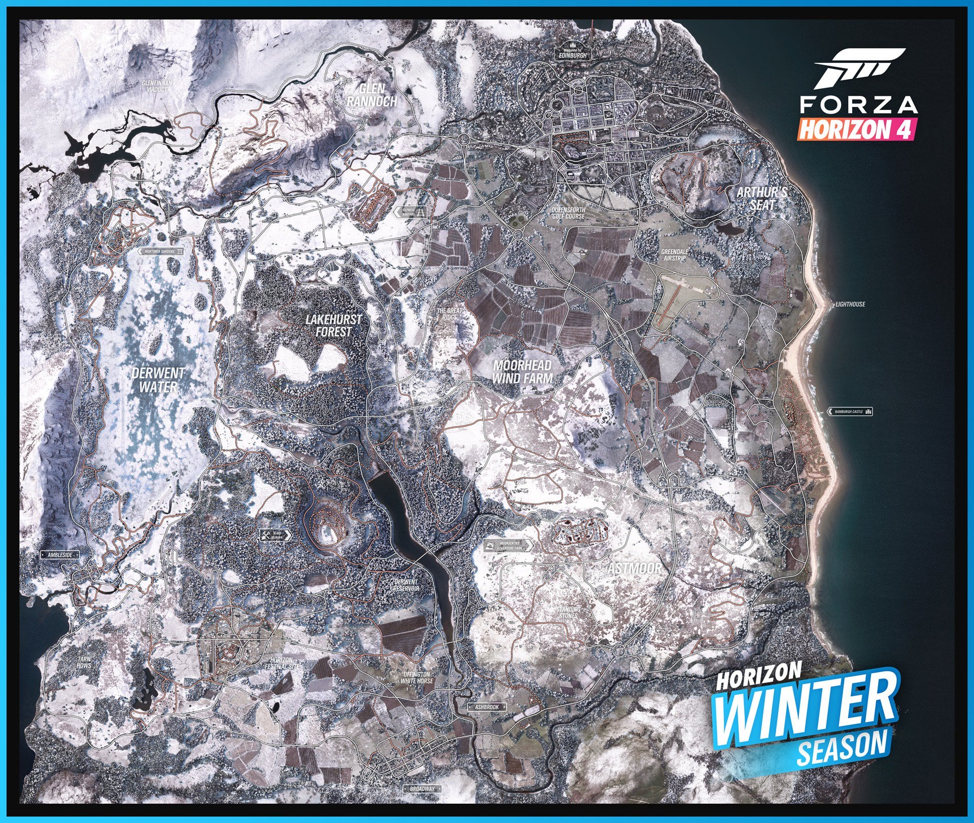 Here’s the Full Forza Horizon 4 Map (Covered in Snow) – GTPlanet