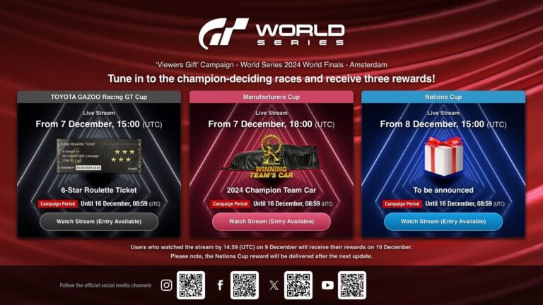 Gran Turismo World Finals Viewer Campaigns Offer Bonus Rewards and up ...